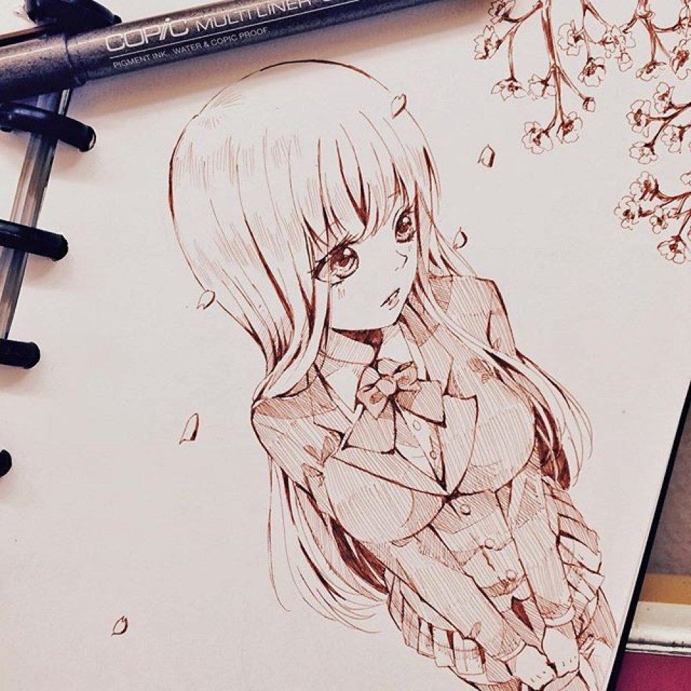 Dessiner Les Mangas Encrage Au Feutre Copic Multiliner Sépia Par Furicchin