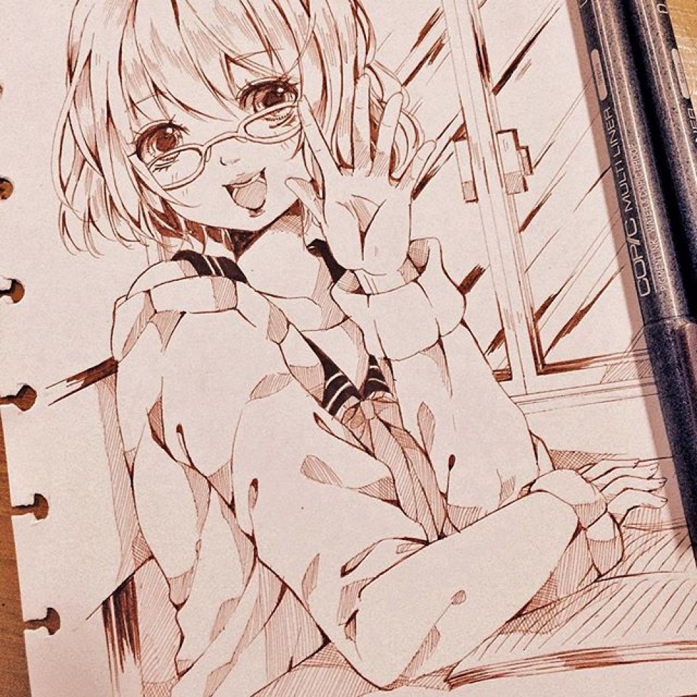 Dessiner Les Mangas Encrage Au Feutre Copic Multiliner Sépia Par Furicchin
