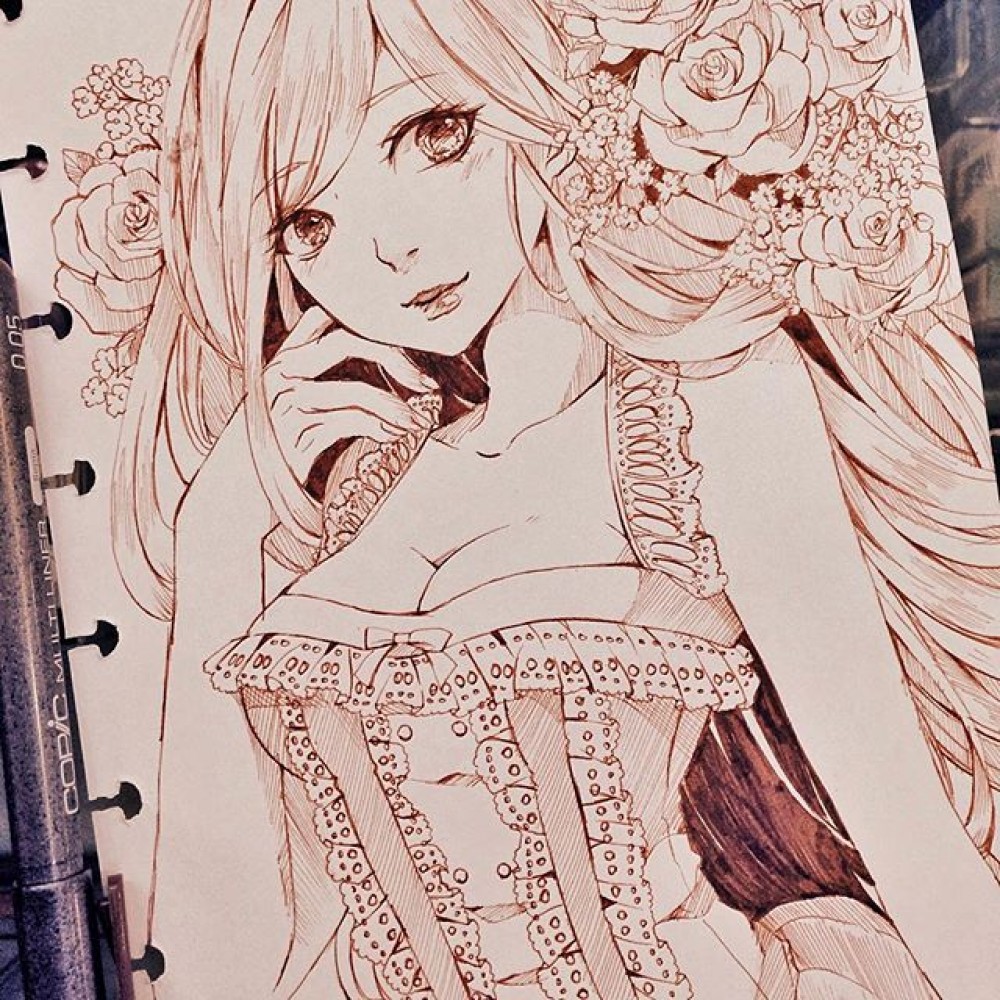 Dessiner Les Mangas Encrage Au Feutre Copic Multiliner Sépia Par Furicchin
